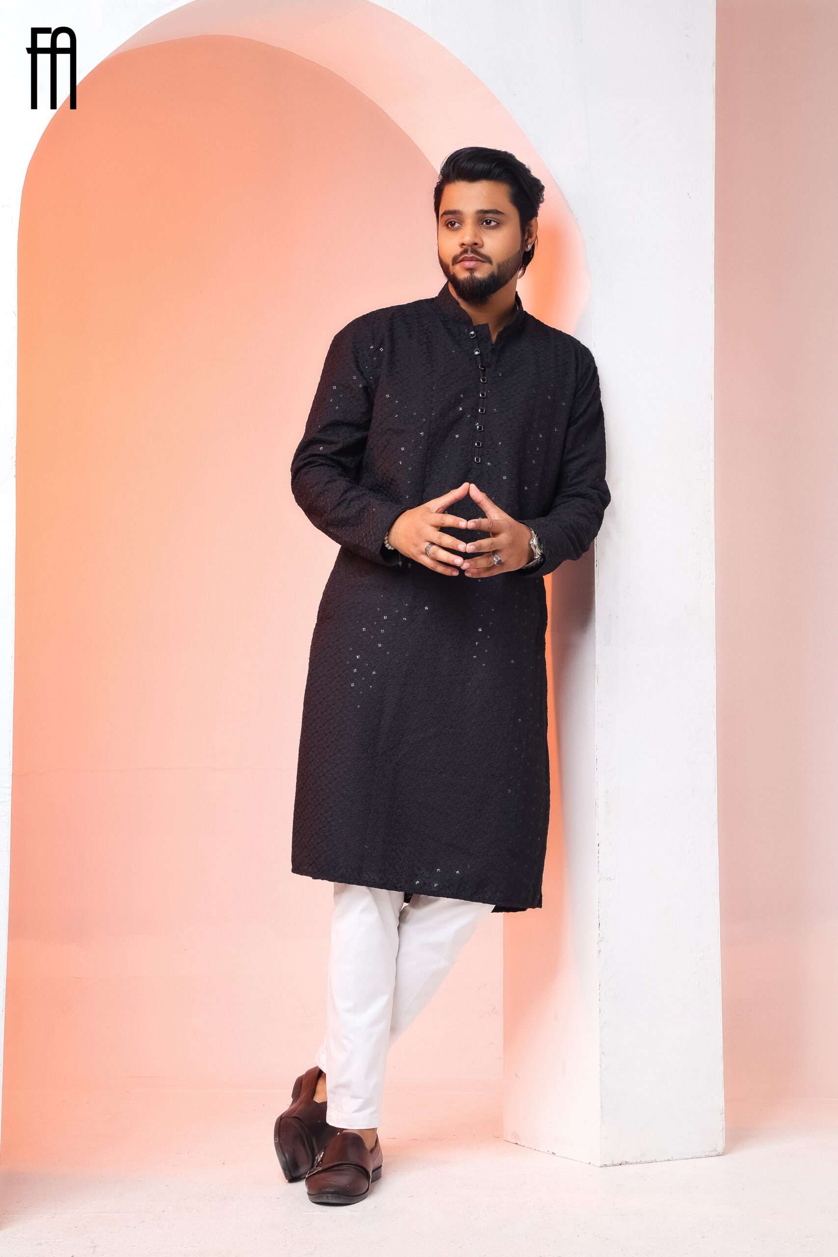 Black Indian Sequence Panjabi - Fashion Asthetics BD