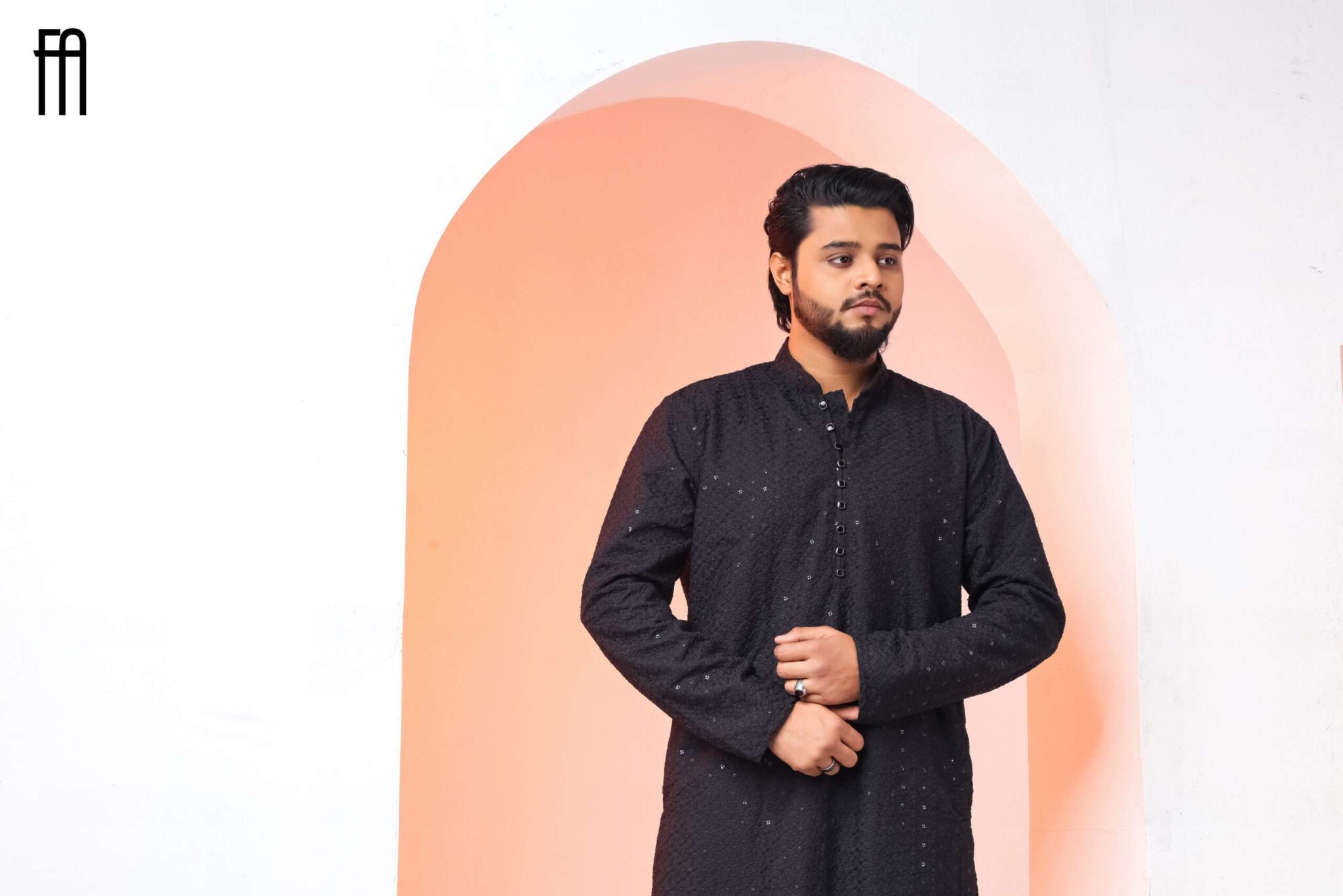 Black Indian Sequence Panjabi - Fashion Asthetics BD