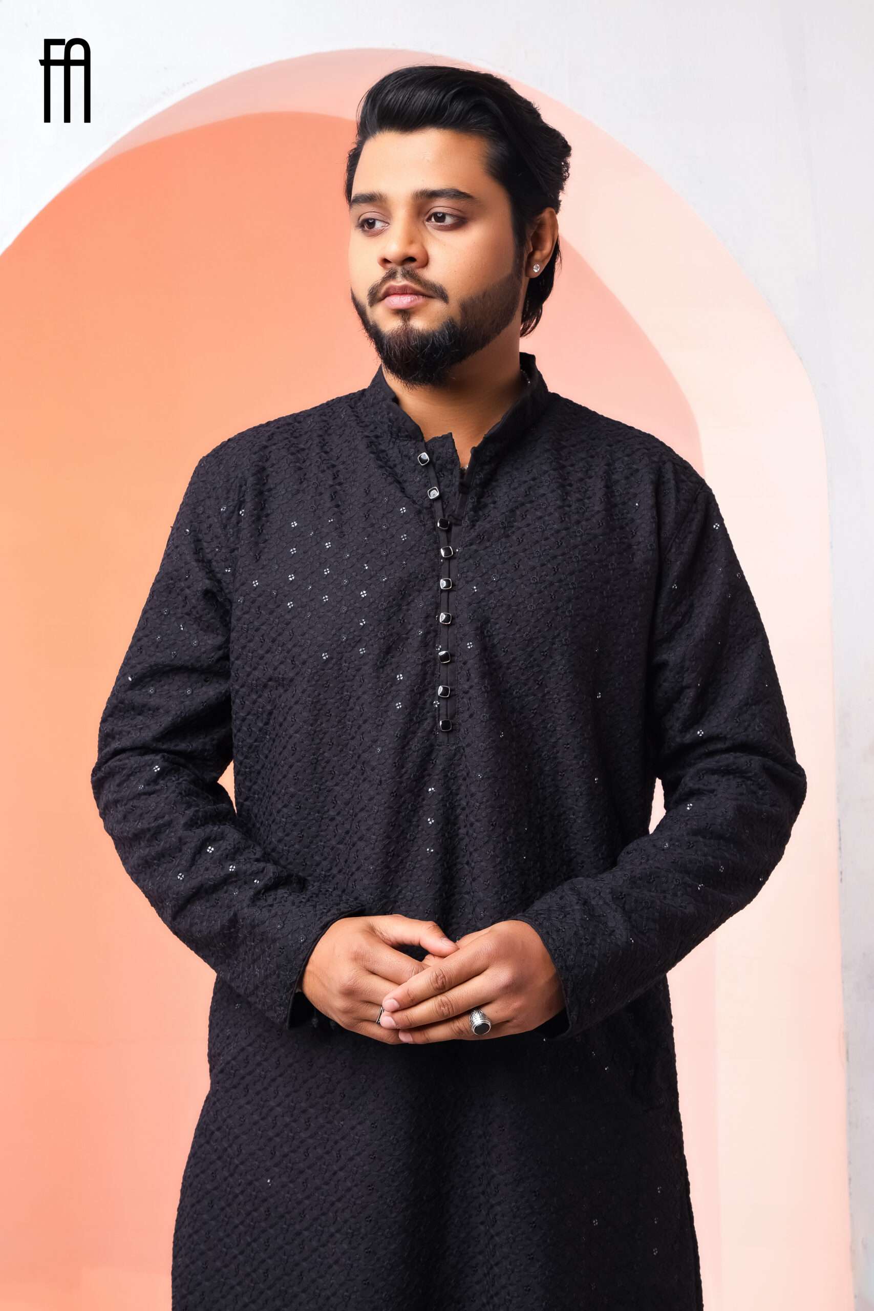 Black Indian Sequence Panjabi - Fashion Asthetics BD