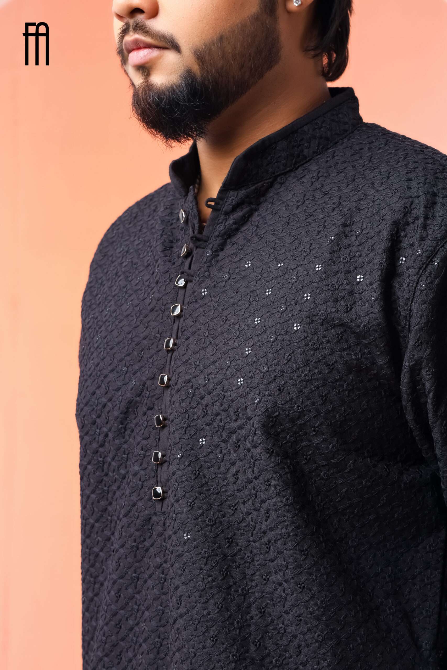 Black Indian Sequence Panjabi - Fashion Asthetics BD