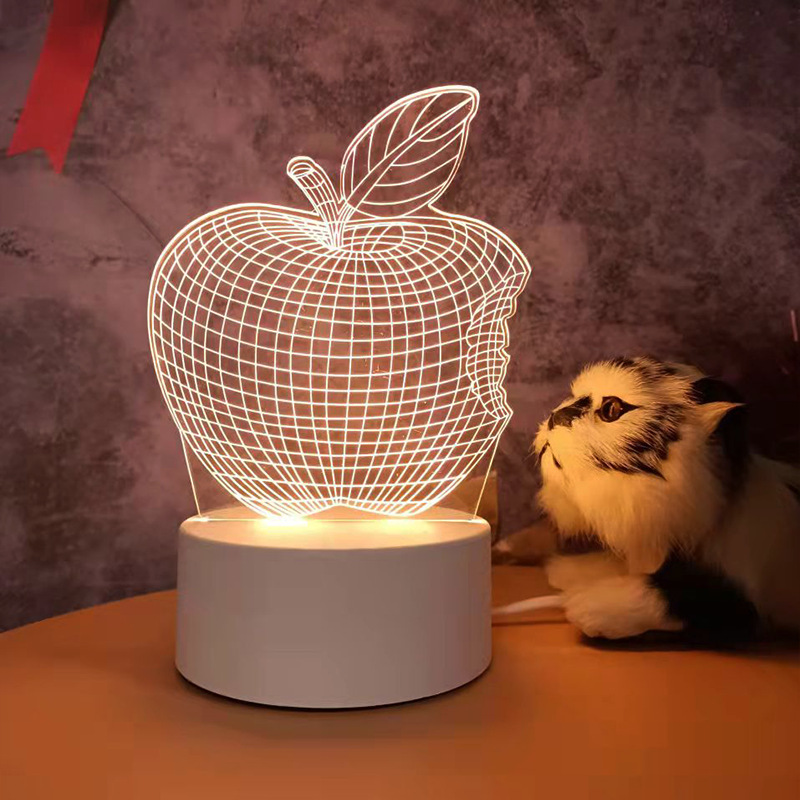 Best Apple shape Acrylic 3D LED Lamp - Fashion Asthetics BD