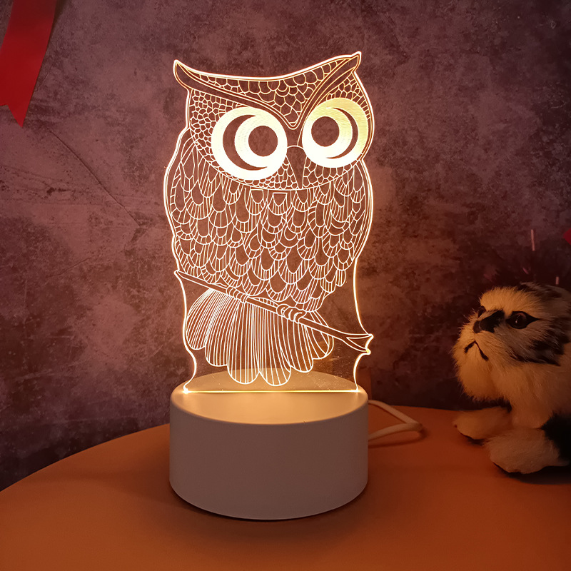 Buy Owl Design Acrylic 3D LED Lamp - Fashion Asthetics BD